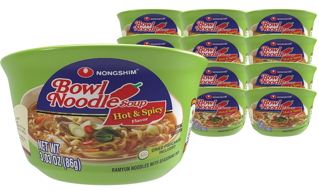 Nong Shim Hot Spicy Noodle Soup Bowl 12 Pack Martie Nong Shim Hot Spicy Noodle Soup Bowl 12 Pack Martie