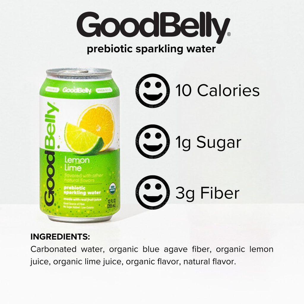 GoodBelly Lemon Lime Prebiotic Sparkling Water (4 Pack) – Martie
