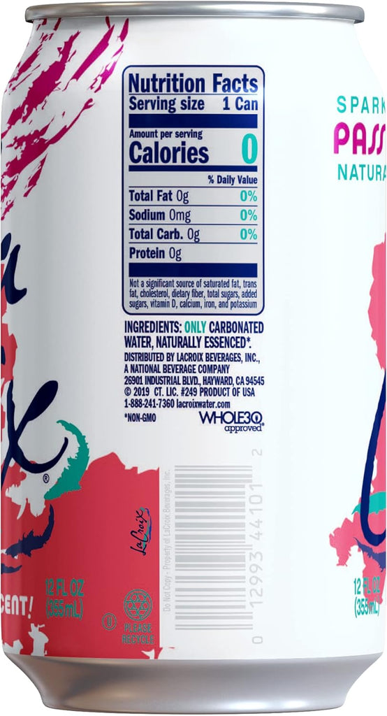 La Croix Naturally Passionfruit Essenced Sparkling Water (8 Pack) – Martie