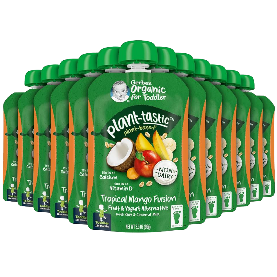 Gerber Plantastic Tropical Mango Fusion, Fruit & Yogurt Alternative ...