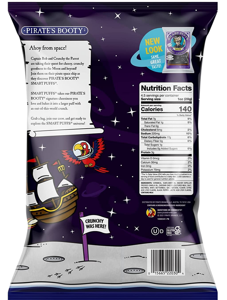 Pirate's Booty Smart Puffs Cosmic White Cheddar Corn Puffs – Martie