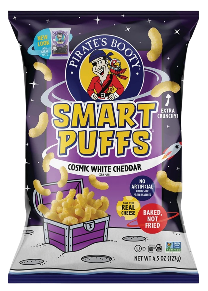 Pirate's Booty Smart Puffs Cosmic White Cheddar Corn Puffs – Martie
