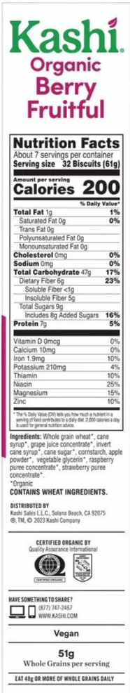 Kashi Organic Berry Fruitful Cereal – Martie