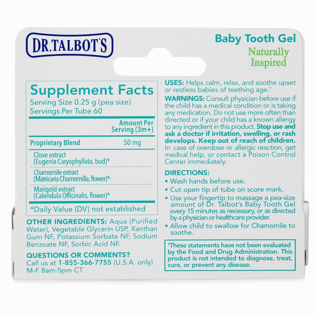 Dr. Talbot's Baby Tooth Gel With Chamomile & Clove – Martie