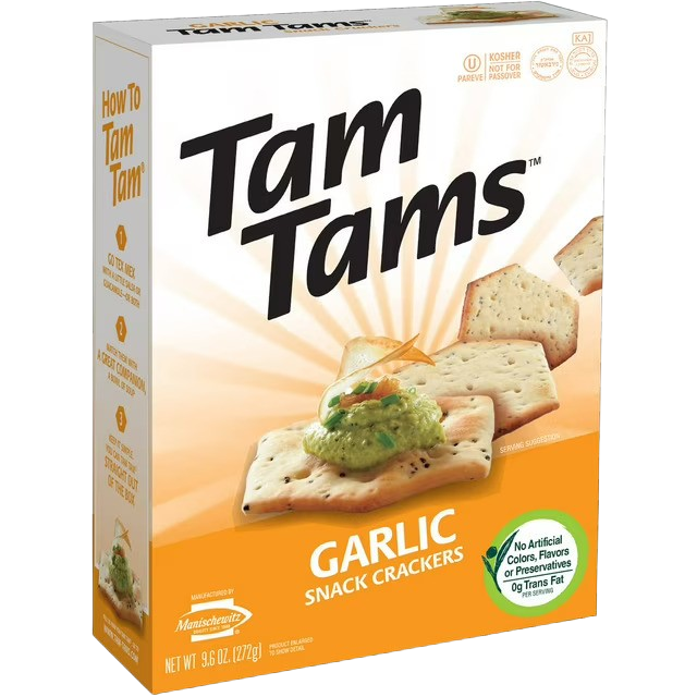 Manischewitz Tam Tams Garlic Snack Crackers – Martie