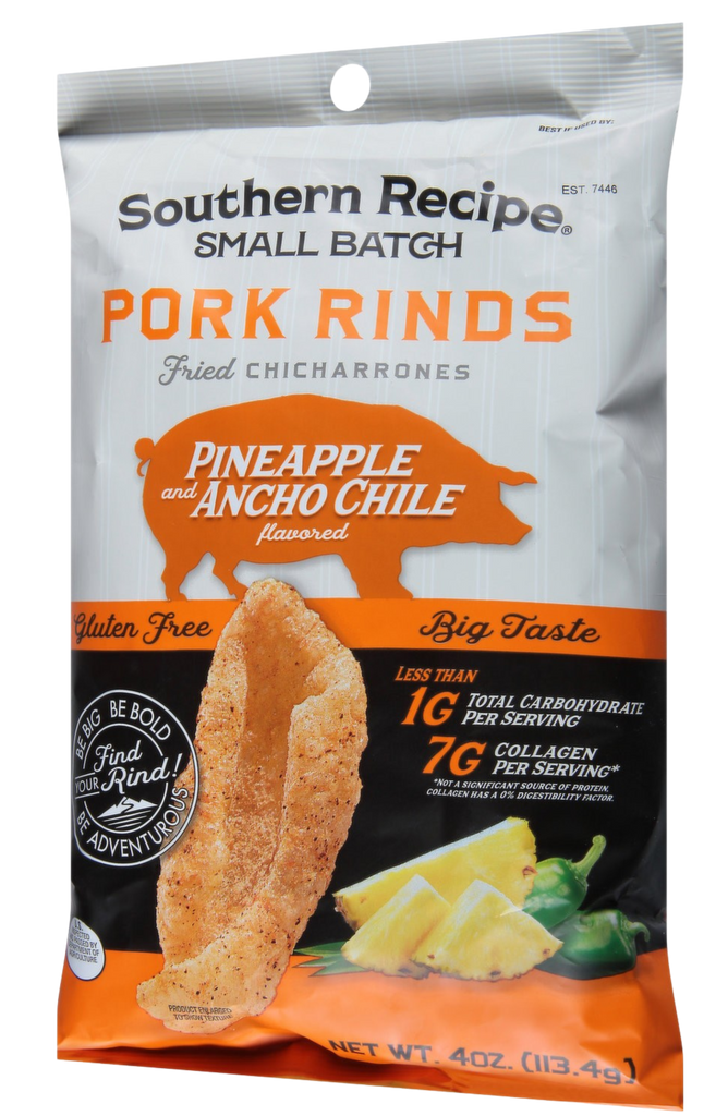 Southern Recipe Small Batch Pork Rinds flavored with Pineapple Ancho ...