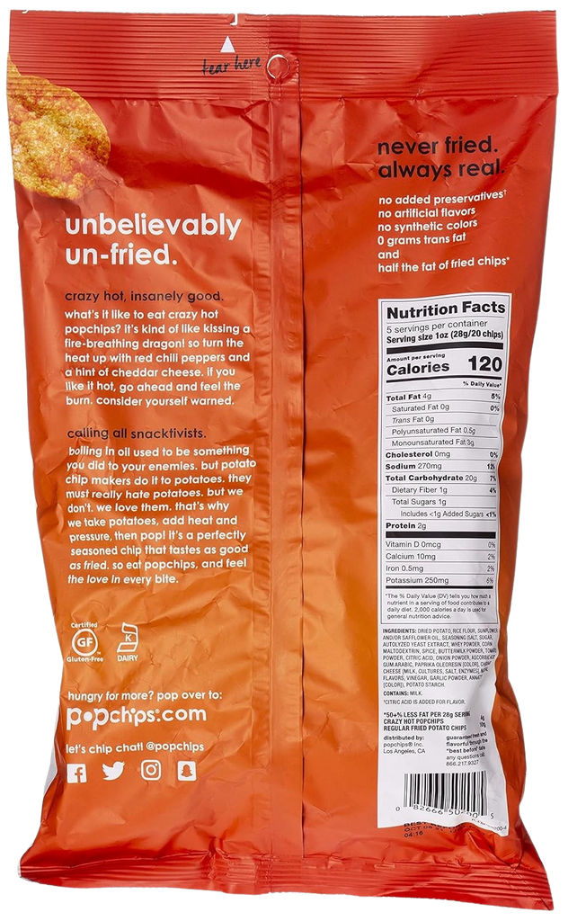 Popchips Crazy Hot Popped Potato Chips – Martie