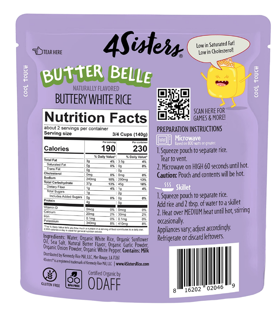 4 Sisters Organic White Buttery Rice RTE (12 Pack) – Martie