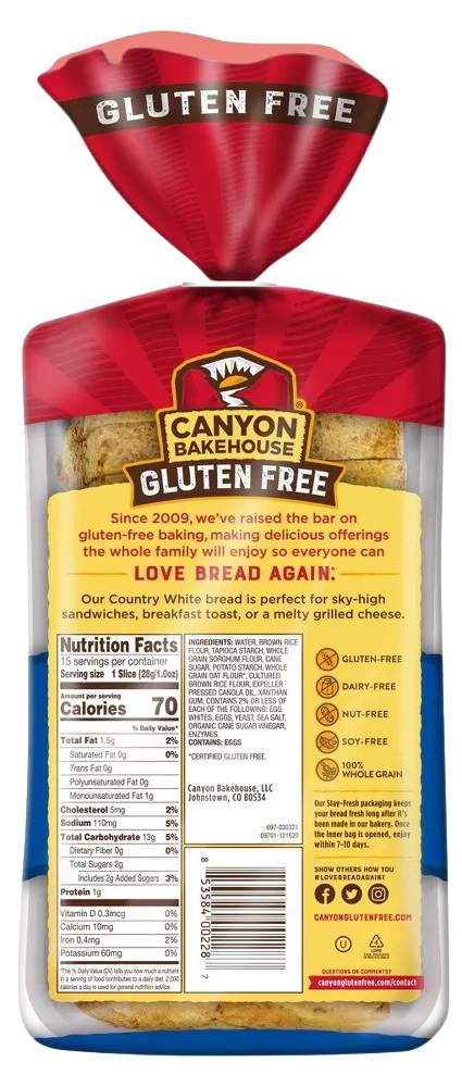 Canyon Bakehouse Country White Bread – Martie