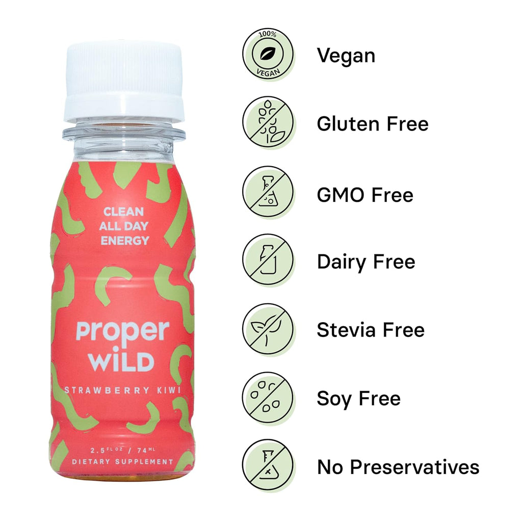 Proper Wild Energy Shots Strawberry Kiwi (12 CT) – Martie
