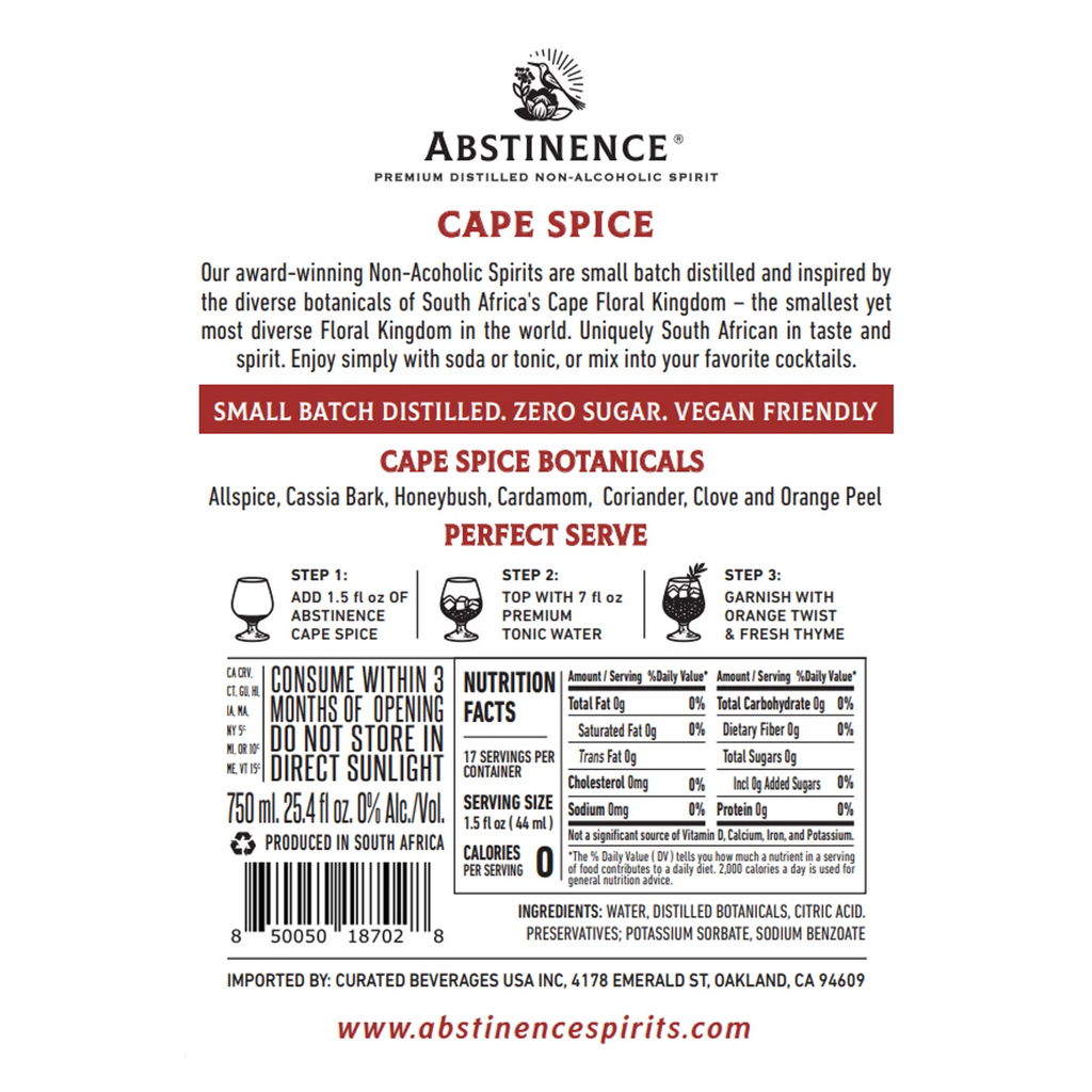 Cape Spice Non-Alcoholic Spirit – Martie