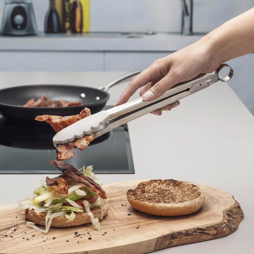 Silicone Cook's Tongs - Light Grey – Martie
