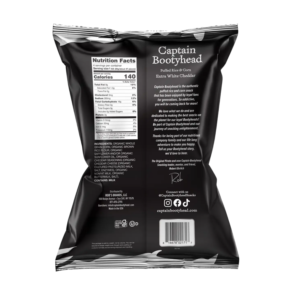 Captain Bootyhead Extra White Cheddar Puffs – Martie