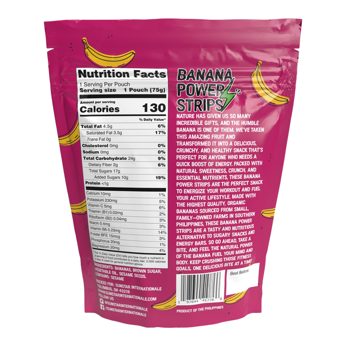 Sunstar Banana Power Strips - Real Dried Banana Pieces – Martie