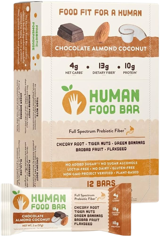 Human Food Bar Chocolate Almond Coconut Nutrition Bar (12 Pack) – Martie