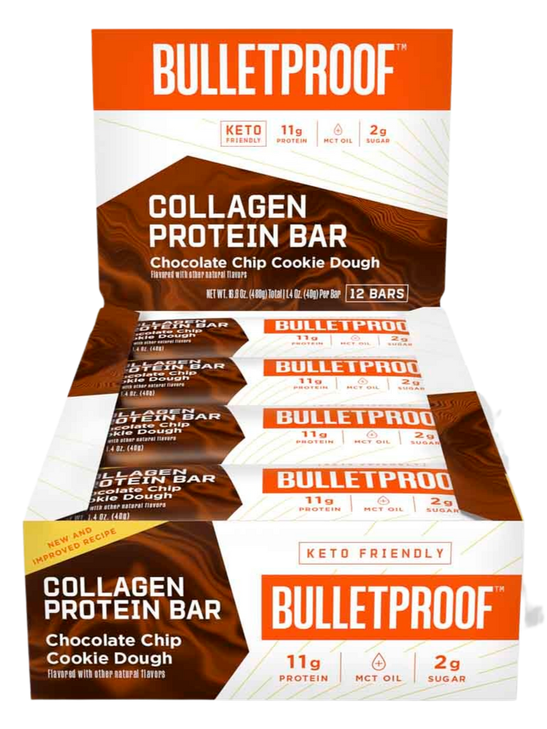 Bulletproof Chocolate Chip Cookie Dough Collagen Protein Bar (12 CT ...