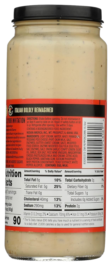 Cucina Moderna Peppercorn Cream Pasta Sauce – Martie