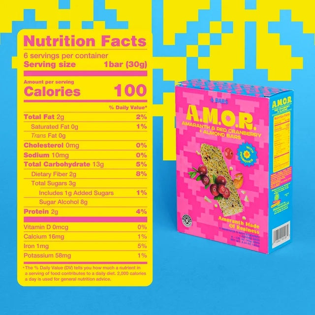Amor Red Cranberry & Almond Amaranth Bars (12 Pack) – Martie