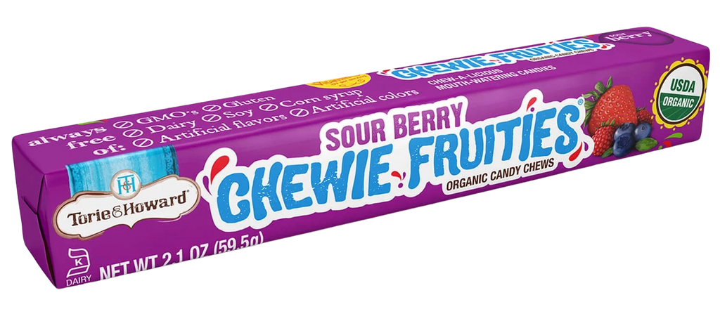 Torie & Howard Organic Sour Berry Chewie Fruities Candy Stick (18 Pack ...
