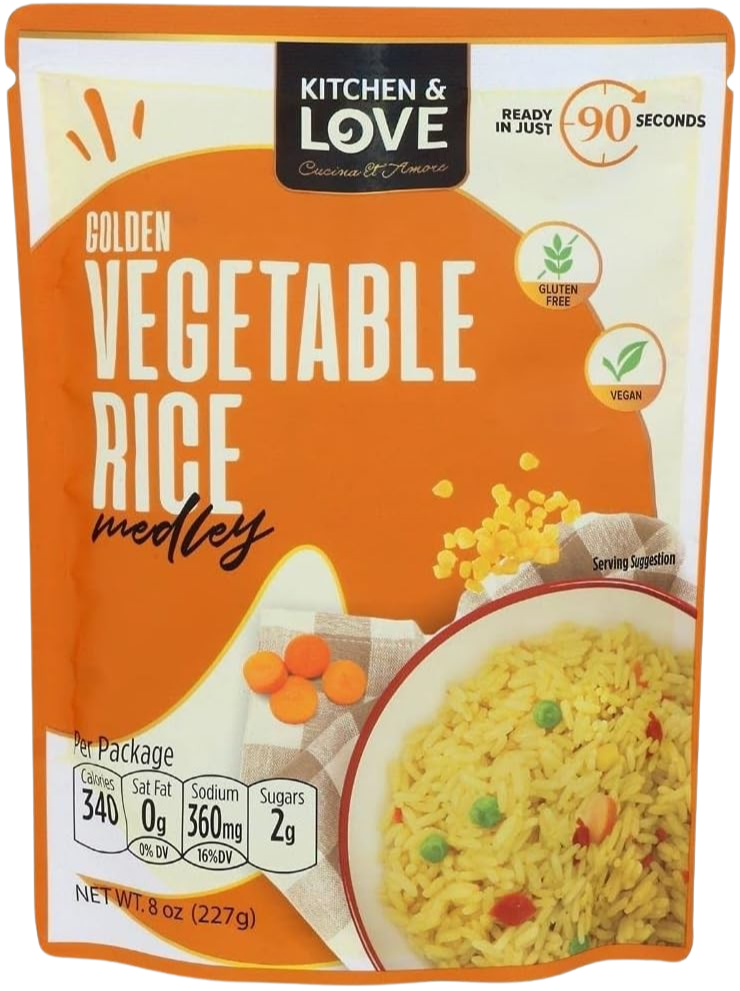 Kitchen and Love Golden Vegetable Rice Pouches (6 Pack) – Martie