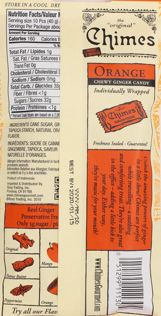 Chimes Orange Ginger Chews (12 Pack) – Martie