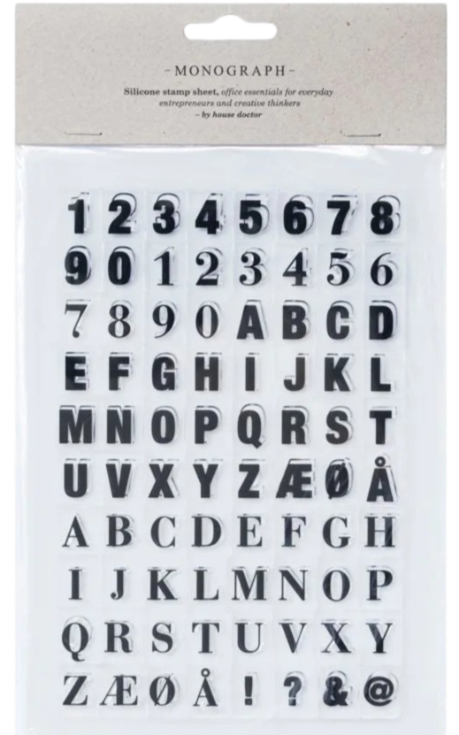 Monograph Silicone Stamp Sheet - Letters & Numbers - Black – Martie