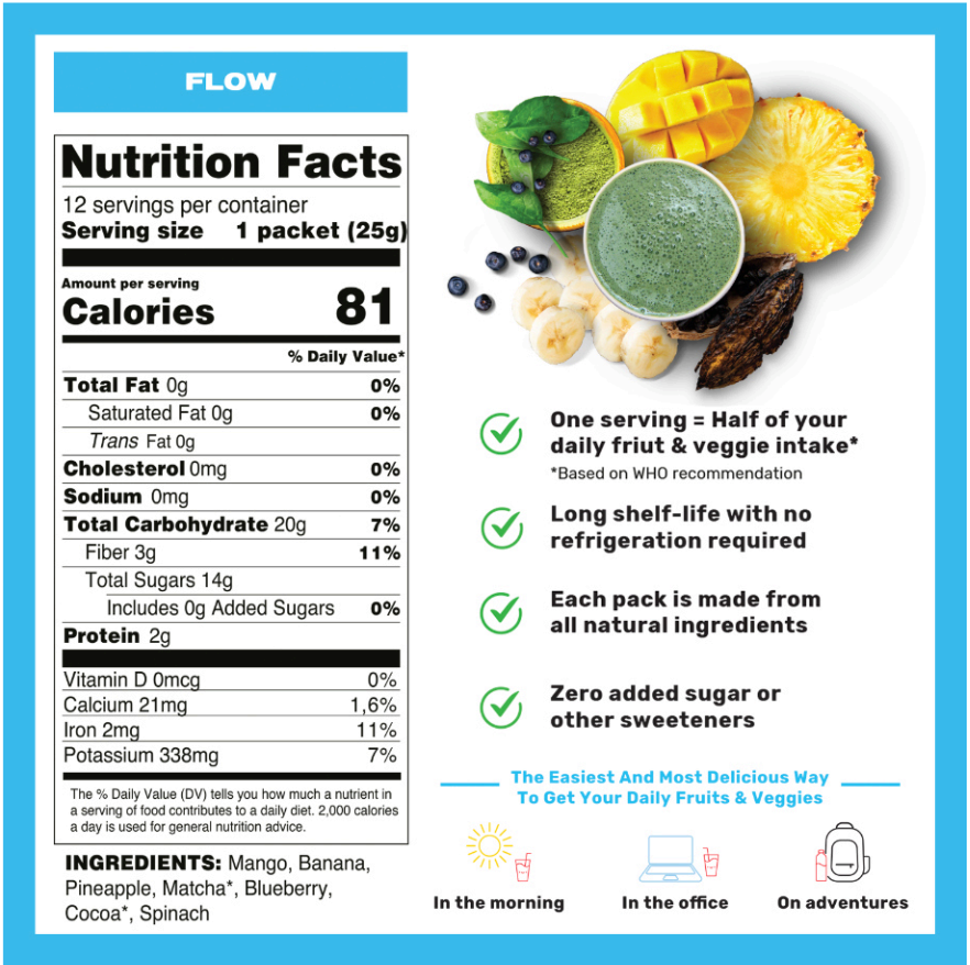 Smoothie-N-Go Blender-Free Smoothie Powder Mix - Flow (12 Pack) – Martie