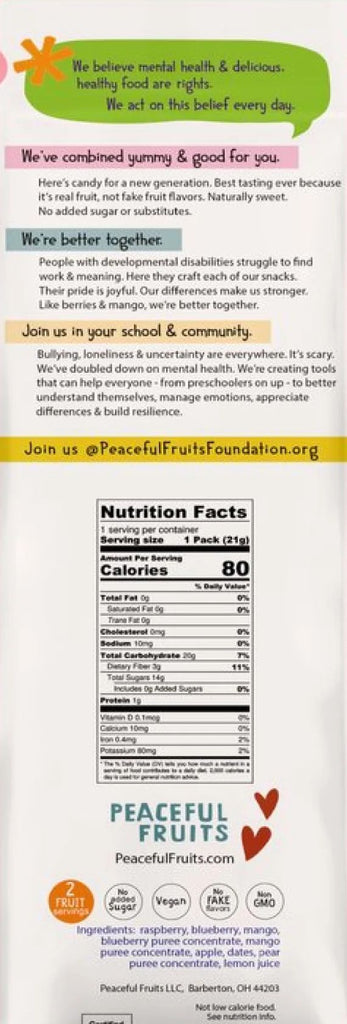 Peaceful Fruits Raspberry, Blueberry, & Mango Fruit Dots (12 Pack) – Martie