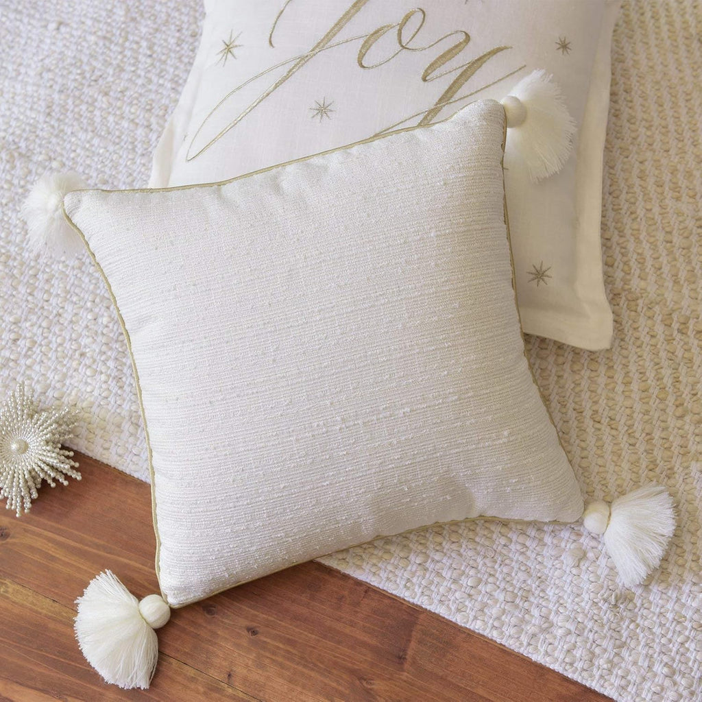 Style Me Pretty Throw Pillow - Cream and Gold with Tassels – Martie
