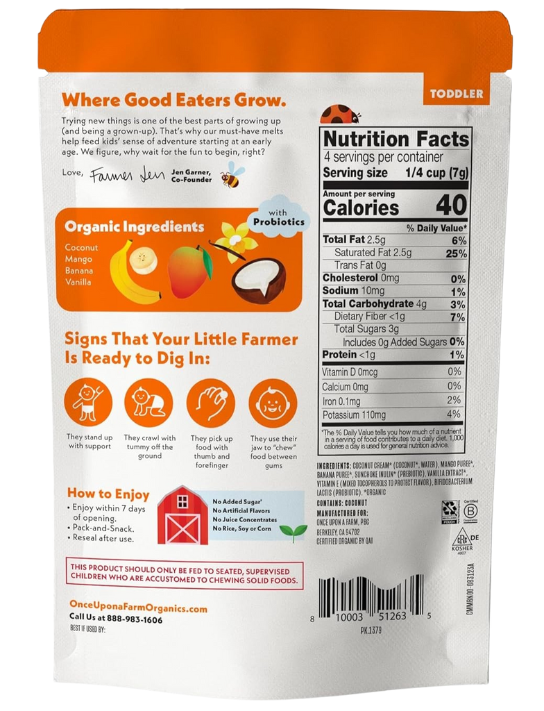 Once Upon a Farm Mango Ba-nilla Coconut Melts – Martie