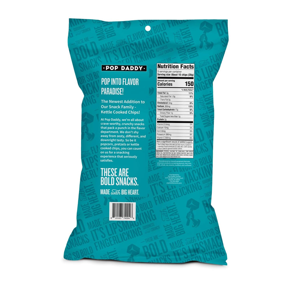 Pop Daddy Snacks Salt and Vinegar Kettle Cooked Potato Chips – Martie