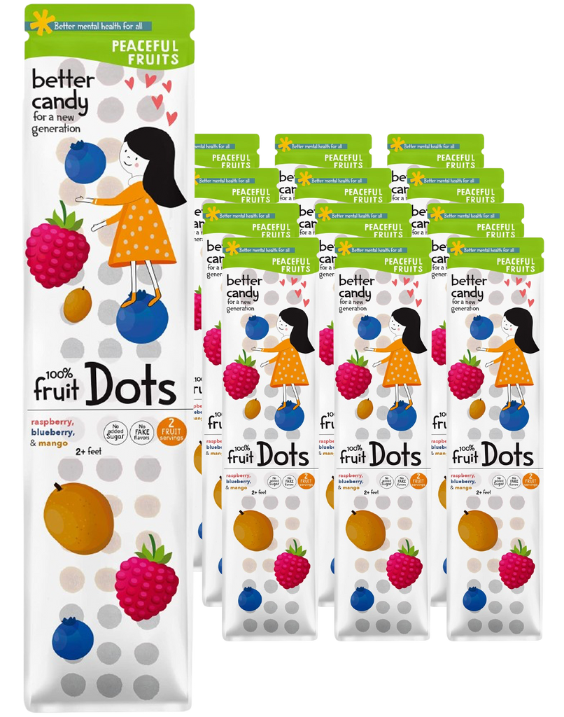 Peaceful Fruits Raspberry, Blueberry, & Mango Fruit Dots (12 Pack) – Martie