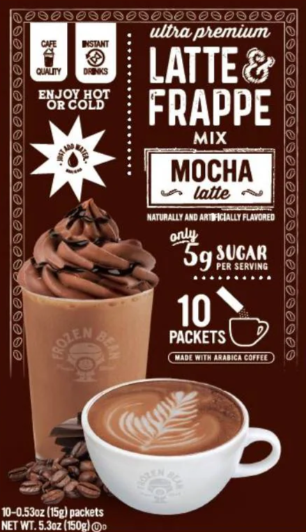 The Frozen Bean Frozen Bean Latte & Frappe Mix, Mocha Latte (10 CT ...
