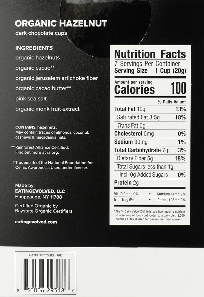 Evolved Chocolate Hazelnut Dark Chocolate Cups – Martie