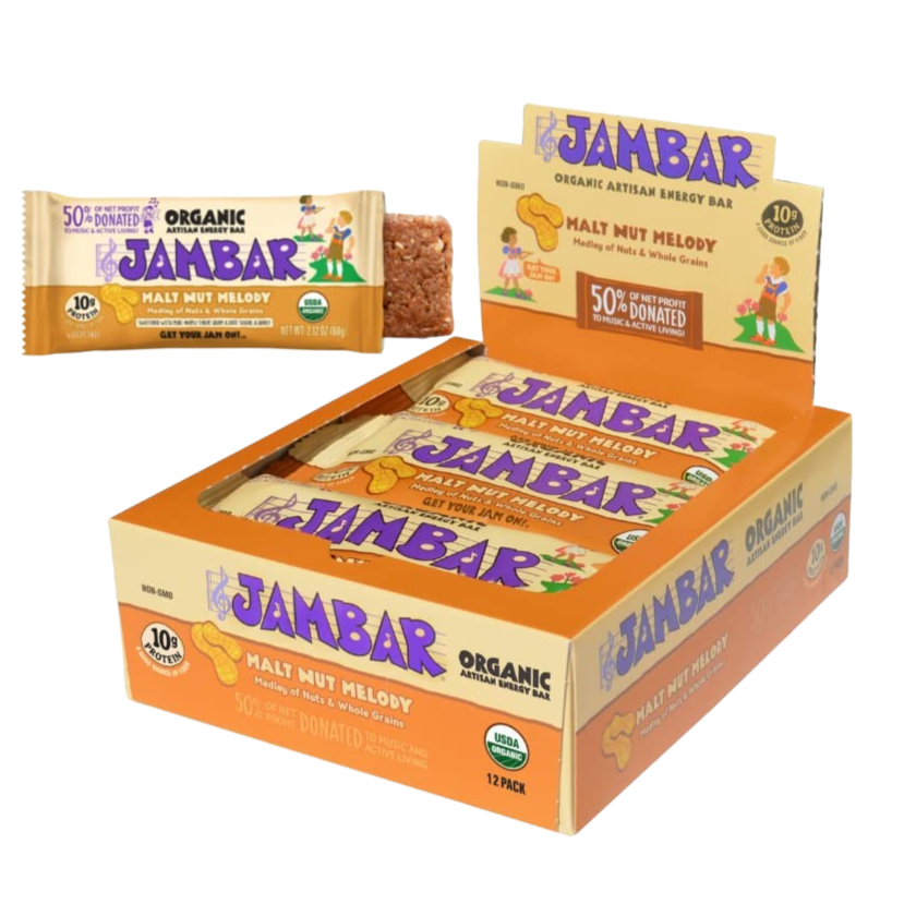 JAMBAR Organic Artisan Energy Bar Malt Nut Melody (12 CT) – Martie