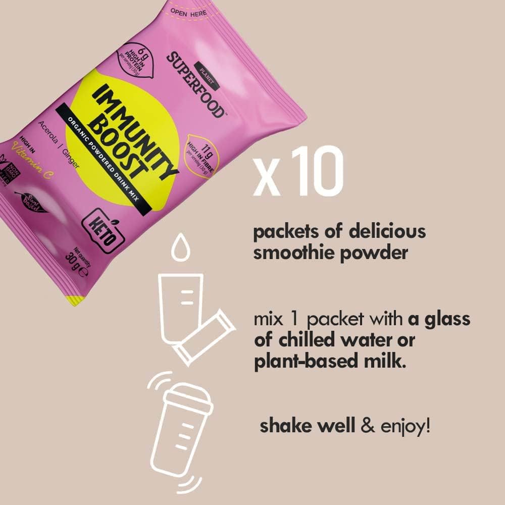 Planet Superfood Organic Powdered Drink Mix - Immunity Boost (10CT ...