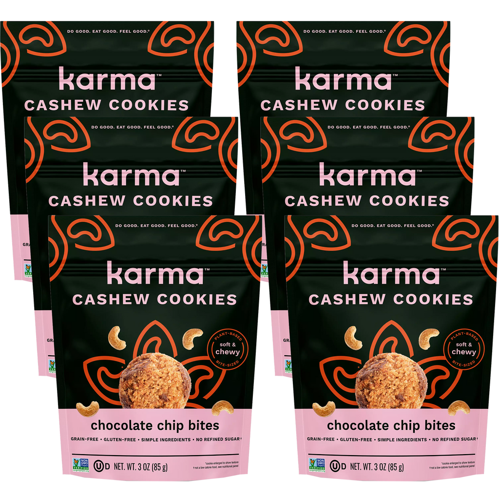 Karma Nuts Chocolate Chip Cashew Cookie Bites (6 Pack) – Martie