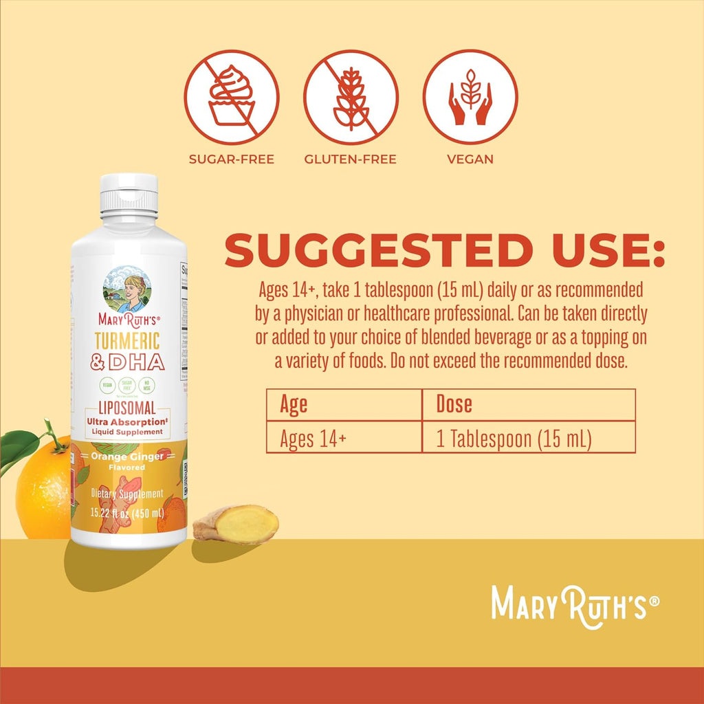 Mary Ruth's Turmeric & DHA Liposomal - Orange Ginger – Martie