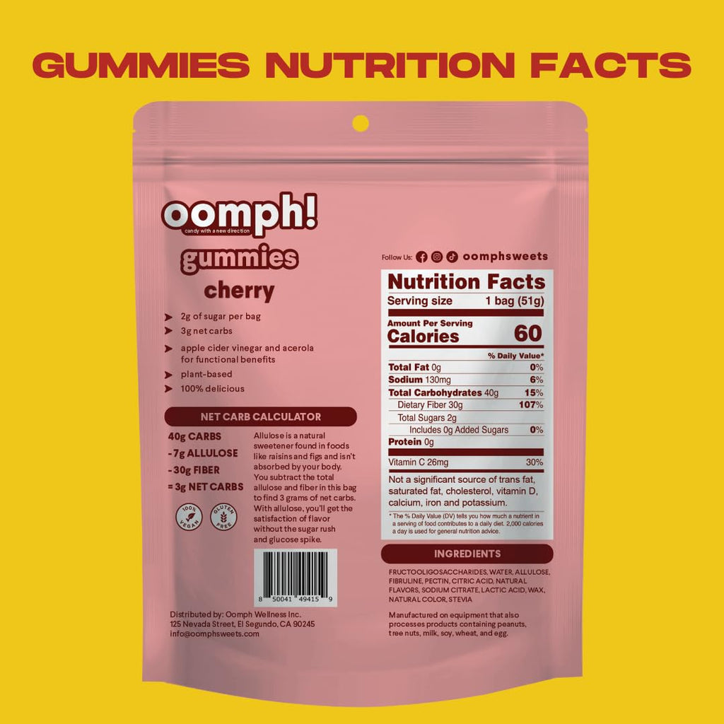 Oomph Low-Calorie Gummies - Cherry (6 Pack) – Martie