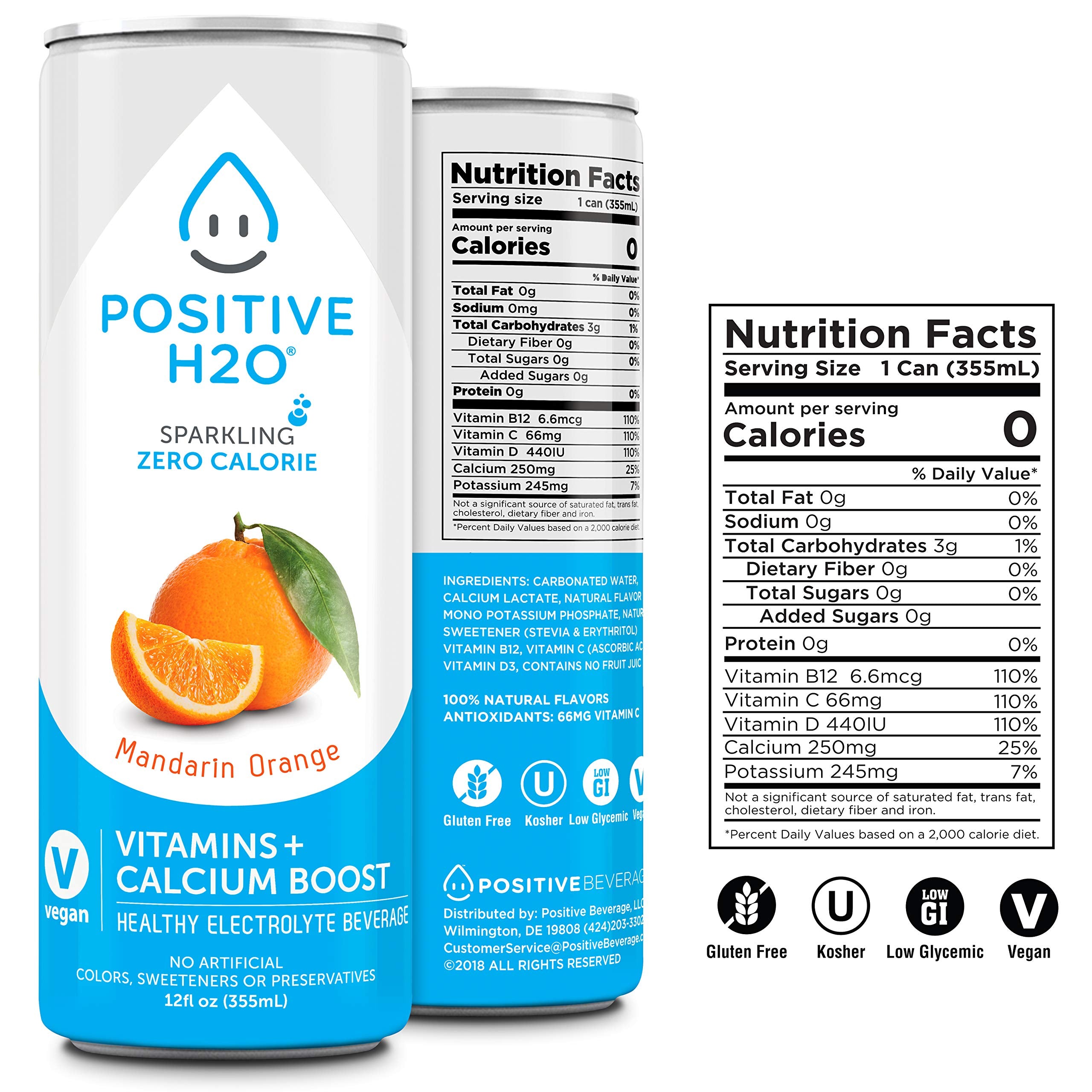Positive H20 Mandarin Orange Electrolyte Sparkling Water – Martie