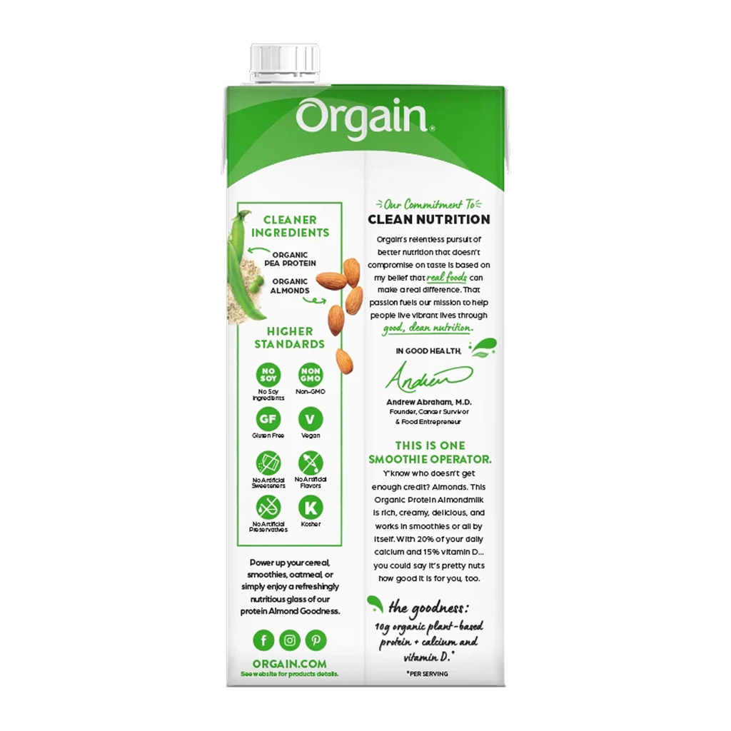 Orgain Organic Almond Milk Unsweetened – Martie