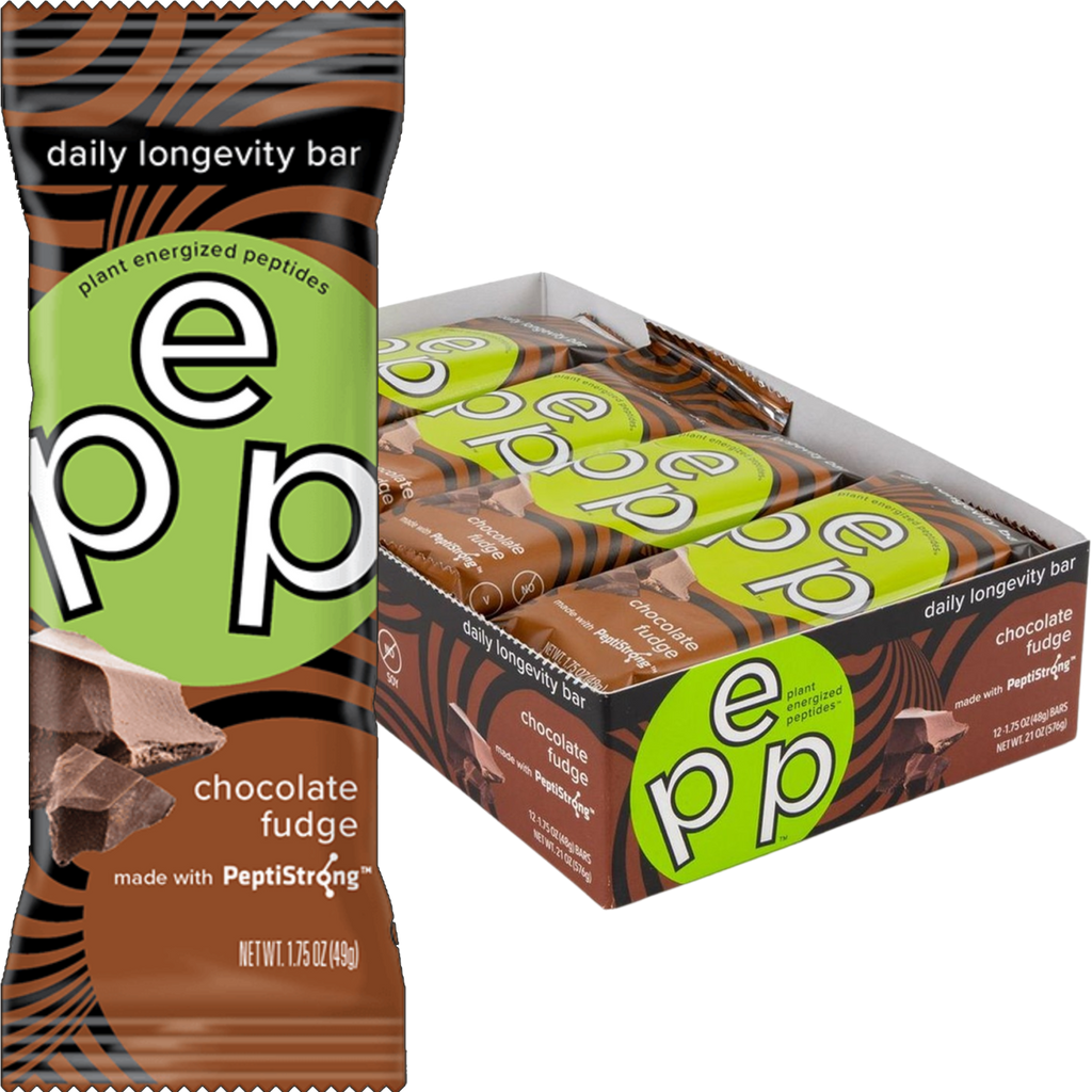 Plant Energized Peptides Chocolate Fudge PEP Bar (12 Pack) – Martie
