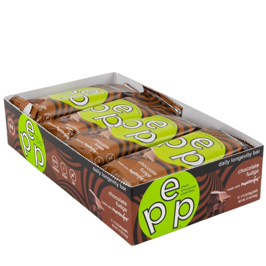 Plant Energized Peptides Chocolate Fudge PEP Bar (12 Pack) – Martie