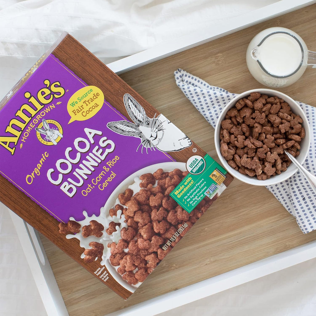 Annie's Homegrown Organic Cocoa Bunnies Oat With Corn & Rice Cereal ...