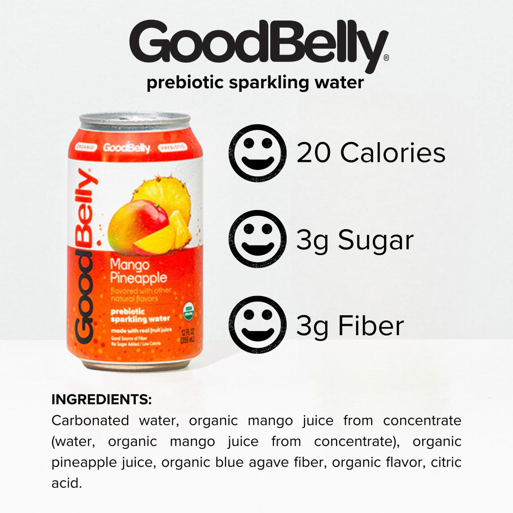 GoodBelly Mango Pineapple Prebiotic Sparkling Water (4 Pack) – Martie