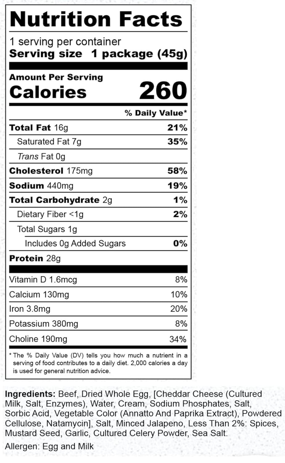 Ovation Foods Jalapeno Cheddar Meat Snacks - Steak and Eggs – Martie