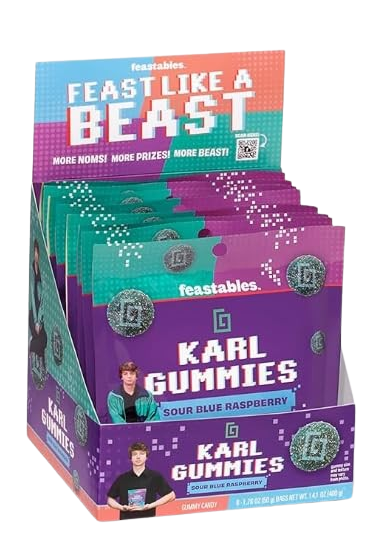 Mr. Beast Feastables Karl's Gummies Sour Blue Raspberry (8 Pack) – Martie
