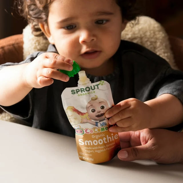 Sprout Organics CoComelon Smoothie with Peach Banana Yogurt Veggies and ...