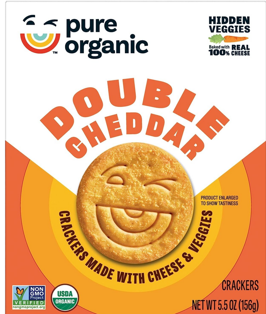 Pure Organic Double Cheddar Crackers Made with Cheese and Veggies – Martie