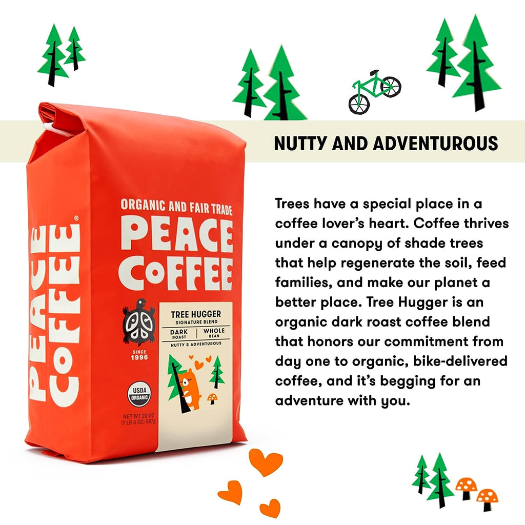 Peace Coffee Tree Hugger (20oz) Whole Bean Dark Roast Coffee – Martie